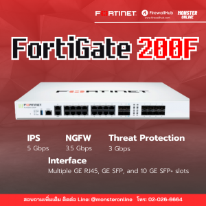 จำหน่าย FortiGate 200F | Next-Gen Firewall | รับต่อ MA ราคาดี FirewallHub