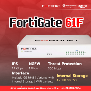 [โปรโมชั่น] FortiGate 61F [ผู้เชี่ยวชาญโดยตรง] FirewallHub