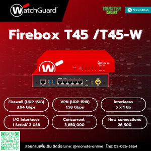 [WGT40031-US] WatchGuard T40 ราคาถูก [ผู้เชี่ยวชาญโดยตรง] | Monster ...